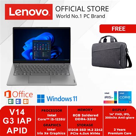 Jual Lenovo V Gen G Iap Apid Grey Core I U Gb Gb W Ohs Shopee Indonesia