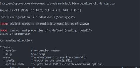 dialect needs to be explicitly supplied as of v4 0 0 · sequelize