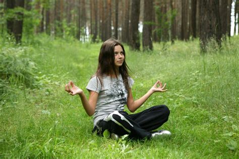 The Girl In A Wood Stock Image Image Of Flora Natural 13608707