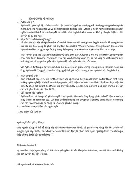 tỔng quan vỀ python pdf
