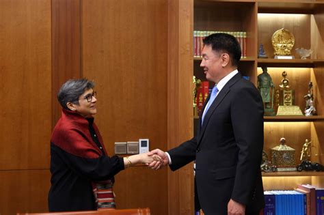 Монгол Улсын Ерөнхийлөгч У Хүрэлсүхэд НҮБ ын Орлогч Ерөнхий нарийн бичгийн дарга бараалхав Nio Mn