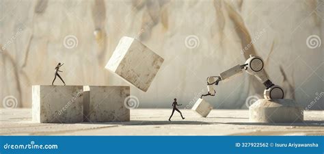 A 3d Illustration Of Overcoming Obstacles With Automation Stock