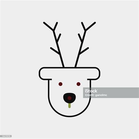 페이스 사슴 간단한 로고 기호 아이콘 벡터 그래픽 디자인 일러스트 아이디어 크리에이티브 가공의 인물에 대한 스톡 벡터 아트 및