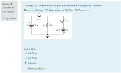 Solved Question 8 Answer Saved Analyze The Circuit Answer Chegg Com