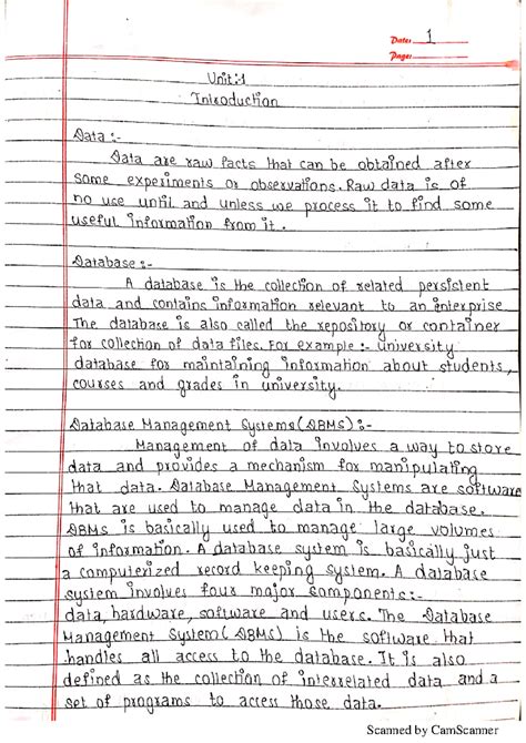 DBMS Notes Database Management System Studocu