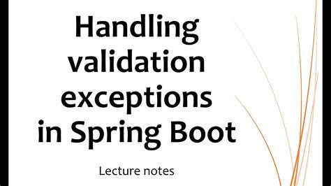 Exception Handling In Spring Boot Youtube