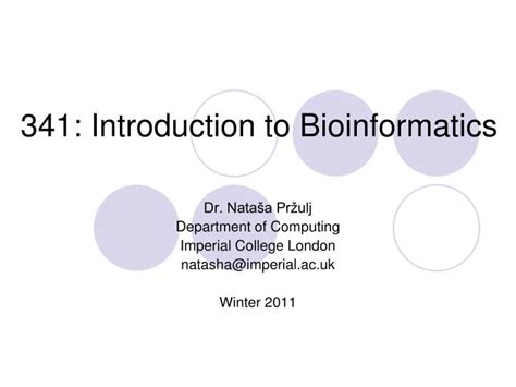 Ppt 341 Introduction To Bioinformatics Powerpoint Presentation Free Download Id809881