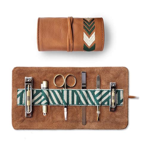 Personalised Mens Travel Grooming Roll Manicure Set By Mantidy