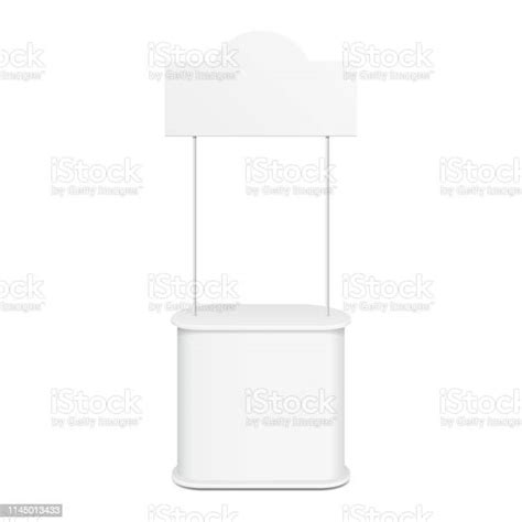 지붕 캐노피와 화이트 Pos Poi 빈 빈 소매 스탠드 실속 바 디스플레이 흰색 배경에 고립 디자인에 대 한 준비 템플릿 모의 제품 포장 벡터 Eps10 3차원 형태에 대한