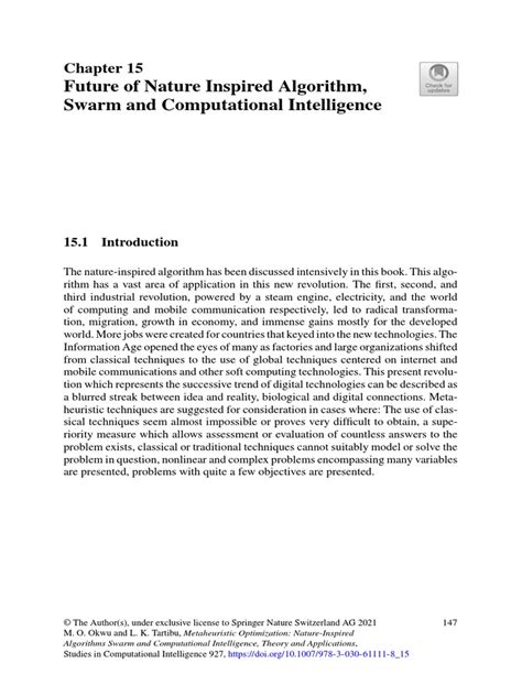 Future Of Nature Inspired Algorithm Pdf Metaheuristic