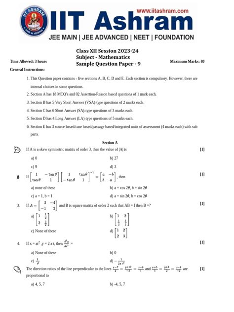 Paper 9 Maths Pdf Cartesian Coordinate System Mathematical Analysis