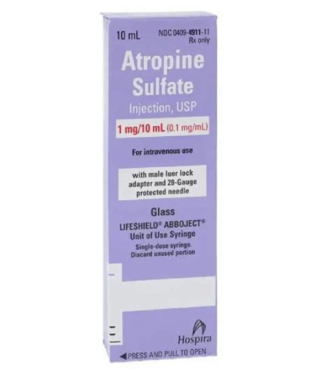 Atropine Sulfate Injection Usp Pfs Inj 1 Mg Ml At ₹ 450 Vial In Rangareddy