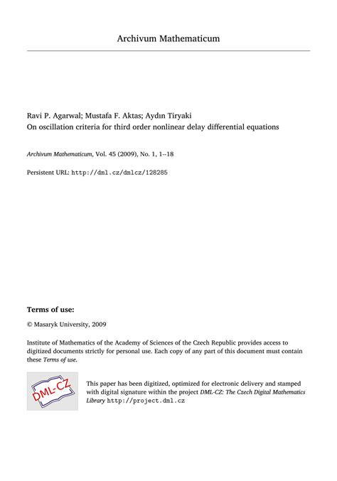 Pdf Oscillation Criteria For Third Order Nonlinear Functional