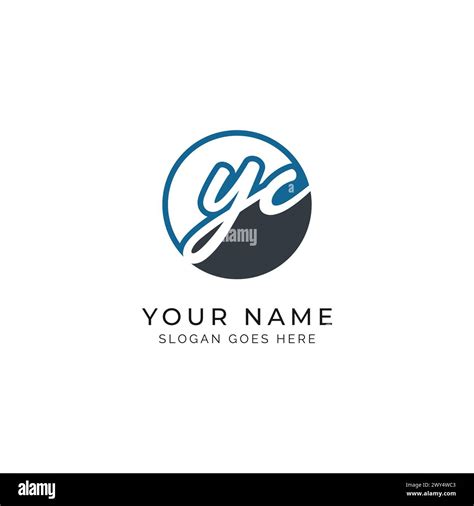 Y C Yc Initial Letter Handwritten Alphabet Yc Signature Icon In