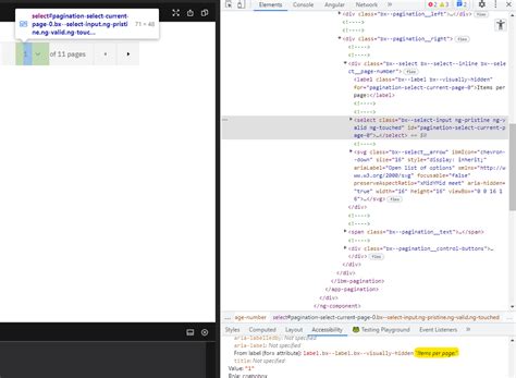 Pagination Page Selector Using Itemsperpage Translation Key · Issue