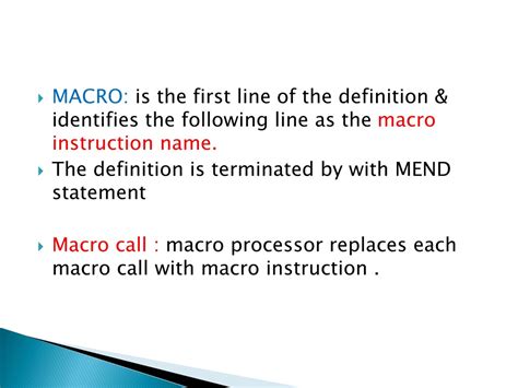 Ppt Macro Processor Macro Definition And Call Macro Expansion