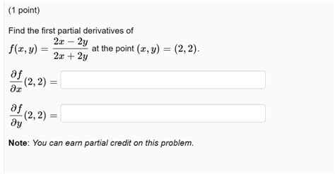 Solved F X Y 2x 2y2x−2y At The Point X Y 2 2