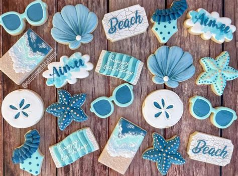 Beach Themed Decorated Cookies Beach Cookies Royal Icing Mermaid