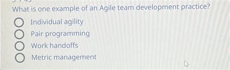 [solved] what is one example of an agile team deve solutioninn