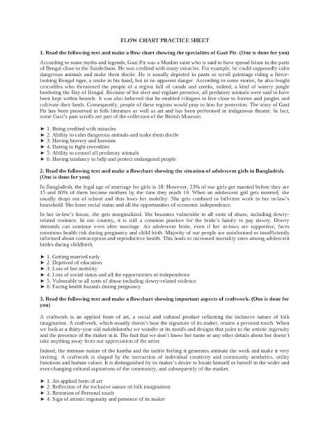 Flow Chart Practice Sheet Pdf Adolescence