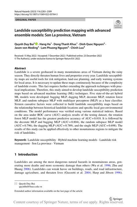 Landslide Susceptibility Prediction Mapping With Advanced Ensemble