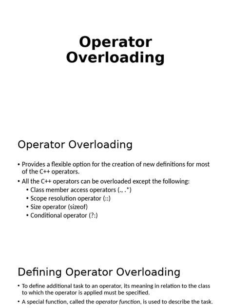 Operator Overloading Pdf Software Development Computer Programming