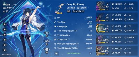 Yelan Chỉ Số Mạnh Tối đa Tôi Có Thể đạt Khi Ko Có Trấn Genshin Impact Hoyolab