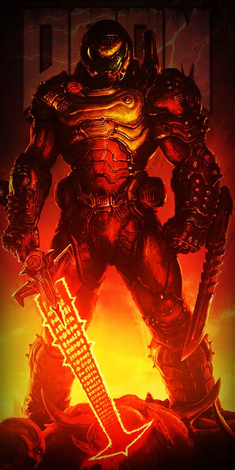 Download Blazing Portrait Pixel 3xl Doom Background Wallpapers Com