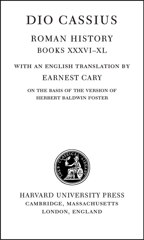 Dio Cassius Roman History Volume Iii Loeb Classical Library