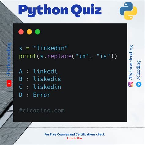 Python Coding On Linkedin Python Quiz Day 27 What Is The Output Of Following Code 80