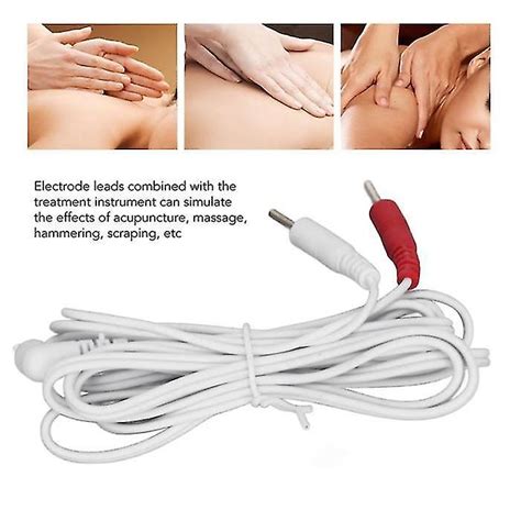 5pcs Electrode Lead Cable White Electrode Wire 25mm Elbow 15m Long