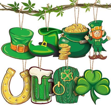 Fnochy St Patricks Day Decorations St Patricks Day Wooden Leprechaun
