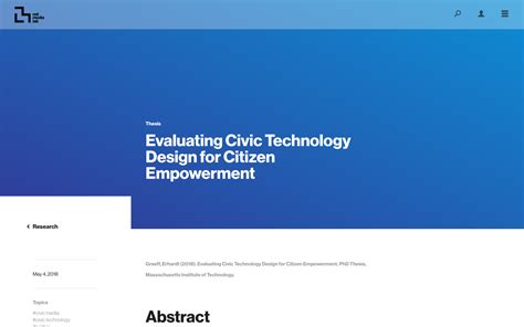 Project Evaluating Civic Technology Design For Citizen Empowerment