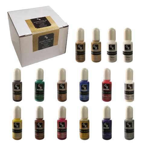 알코올 잉크 세트 16 가지 색상의 알코올 잉크는 수지에 적합합니다 고 농도 에폭시 수지 페인트 색 염료비누 염료 Aliexpress