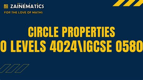 Circle Properties Olevels Maths 4024 Igcse 0580 Youtube
