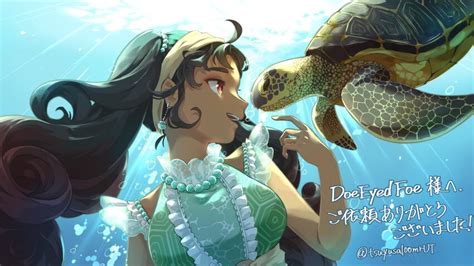 Fsey5372 Indie Virtual Youtuber Commission Highres Skeb Commission 1girl Black Eyes Black