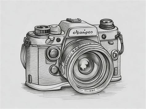 Premium Ai Image Black And White Sketch Dslr Camera