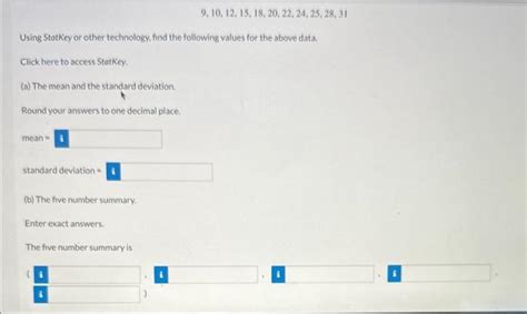 Solved Using StatKey Or Other Technology Find The Following Chegg Com