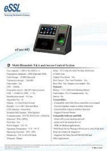 Essl Face Silkbio Tc At Piece ESSL Biometric Attendance System In New Delhi ID