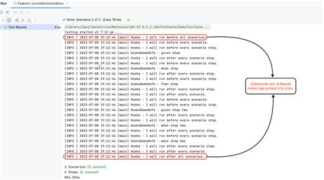 beforeall and afterall hooks in cucumber 7 or later versions
