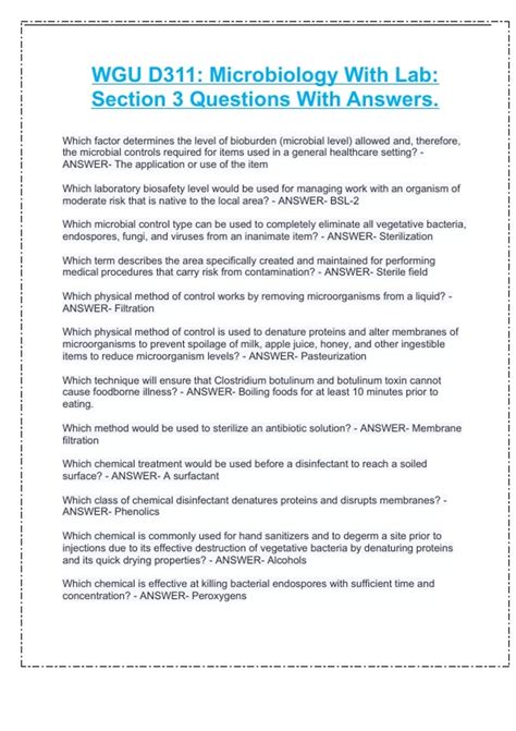 Wgu D311 Microbiology With Lab Section 2 Questions With Answers Docx Wgu D311 Stuvia Us
