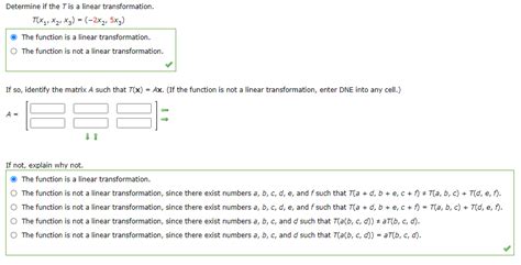 Solved Determine If The T Is A Linear Transformation T X4 Chegg Com