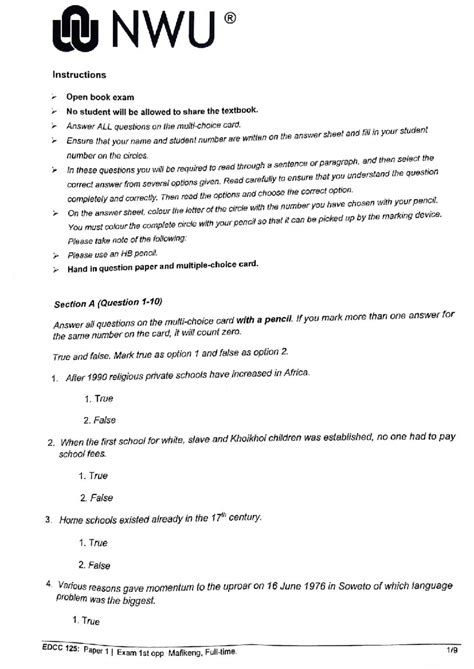 Edcc 125 Open Book Exam Instructions And Guidelines Studocu