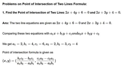 point of intersection formula ⭐️⭐️⭐️⭐️⭐️