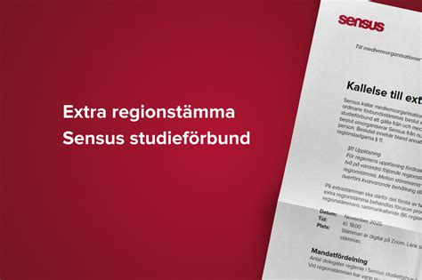 Extra Regionstämma Sensus Västra Sverige 2025 Sensus