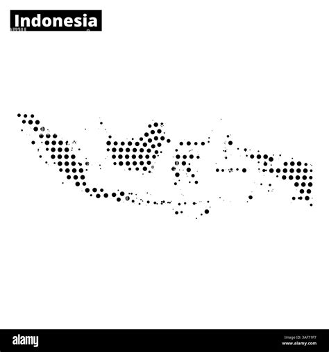A Unique Dotted Graphic Shows The Outline Of Indonesia With A Minimalist Aesthetic Stock Vector