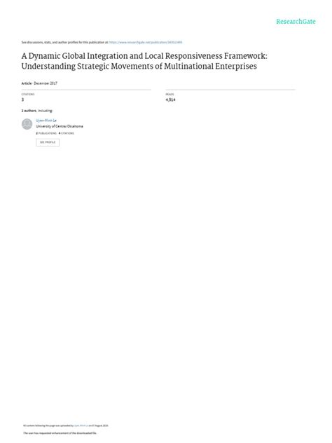 Dynamic Global Integration And Local Responsiveness Understanding Strategic Movements Of