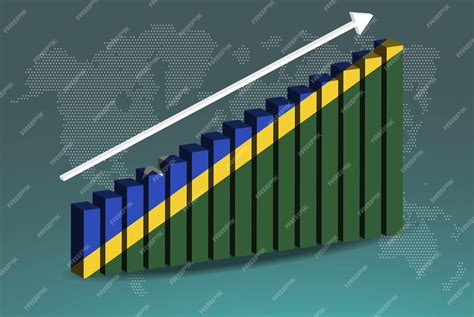 솔로몬 섬 3d 막대 차트 그래프 벡터 데이터 국가 통계 개념에 위쪽 상승 화살표 프리미엄 벡터