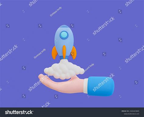 D Minimal Rocket Launch Concept Launching Stock Illustration Shutterstock