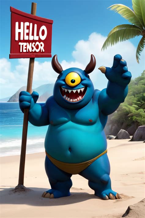 A Cyclops Happily Standing On Image Created By Tensor Art